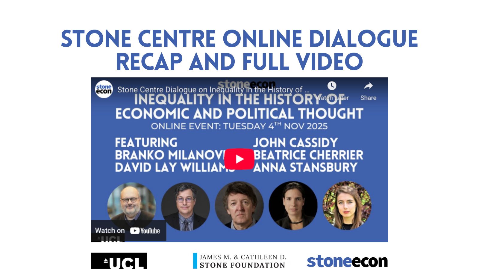 Stone Centre Online Inequality Dialogue: Three key takeaways